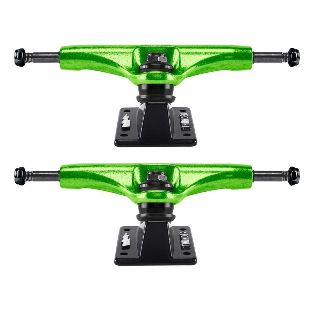 Thunder Hollow Metallic Script Green Set Of 2 Skateboard Trucks