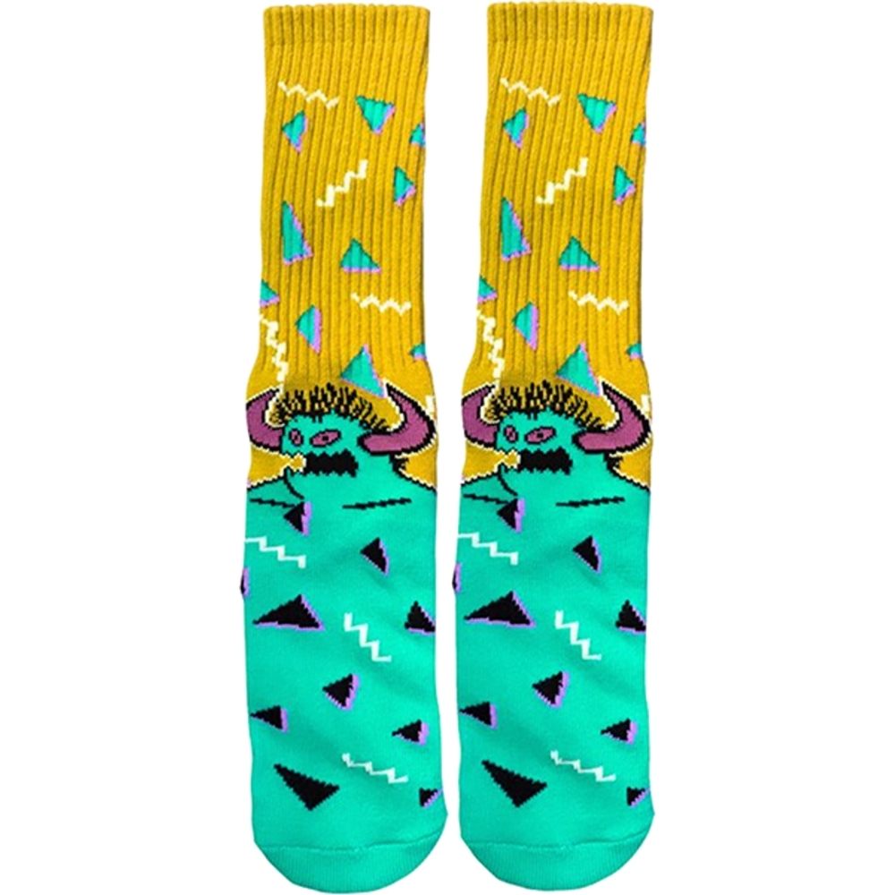 Toy Machine 80s Monster Crew Yellow Turqoise Socks