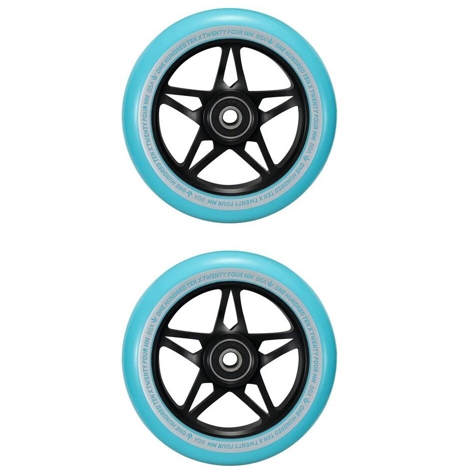 Envy S3 Black Teal 110mm Set Of 2 Scooter Wheels