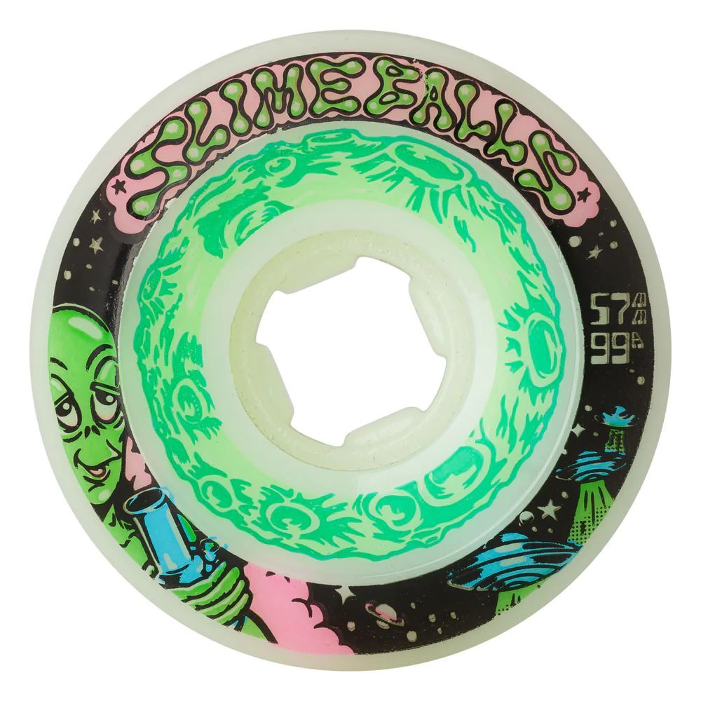Slime Balls Saucers White 99A 57mm Skateboard Wheels