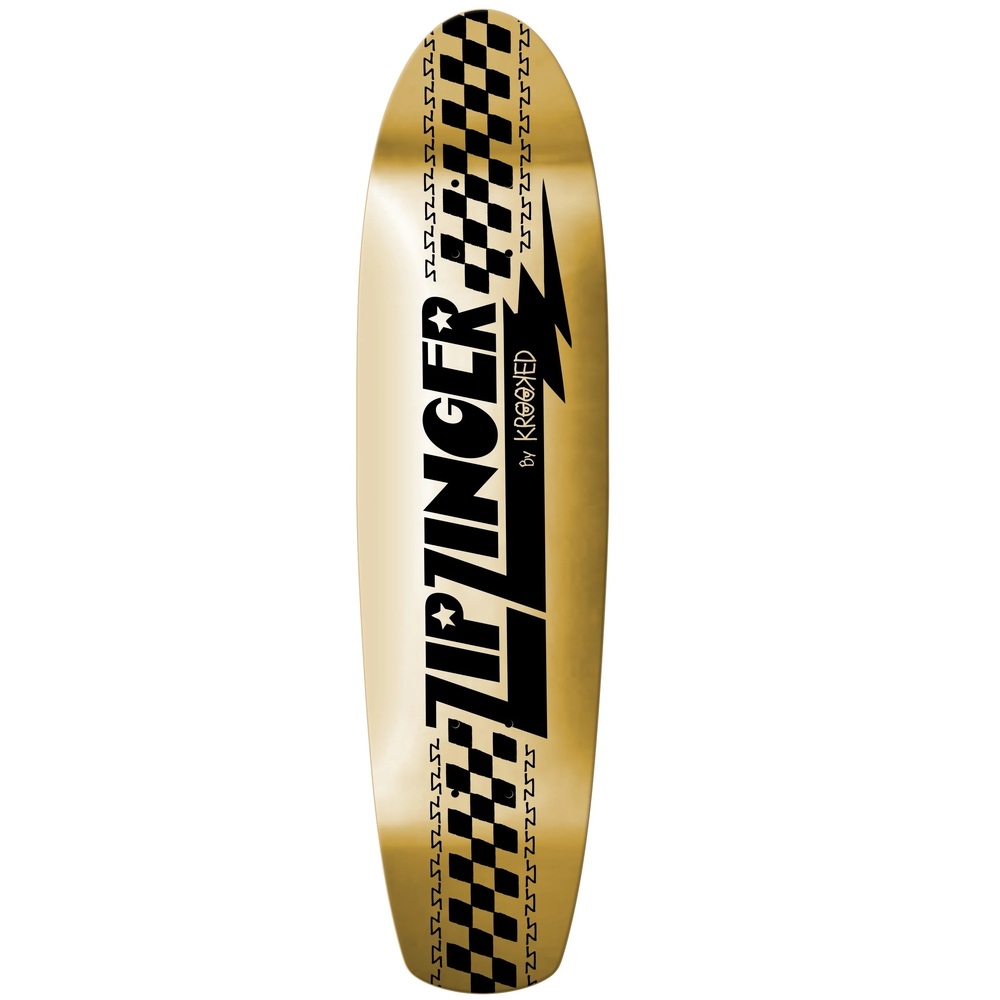 Krooked Zip Zinger Gold Foil 7.75 Skateboard Deck