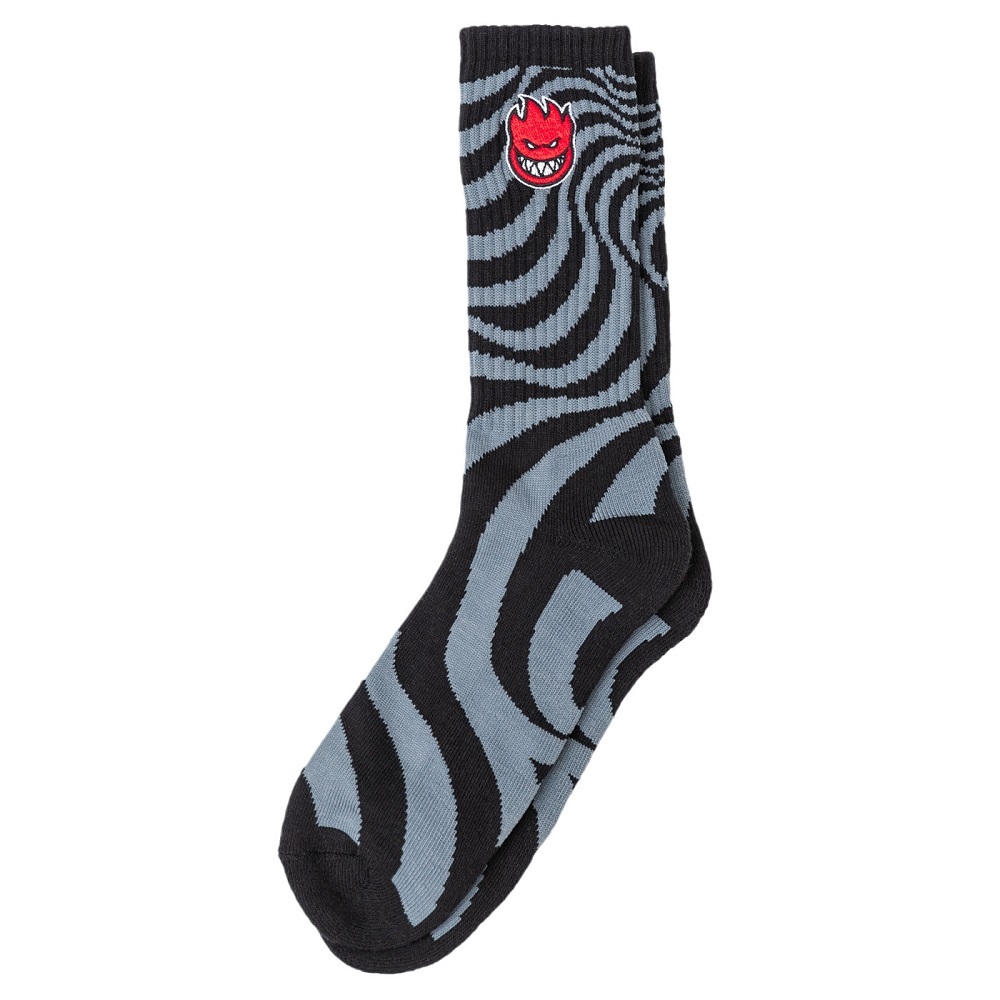 Spitfire Bighead Fill Emb Black Charcoal 1 Pair Mens Socks