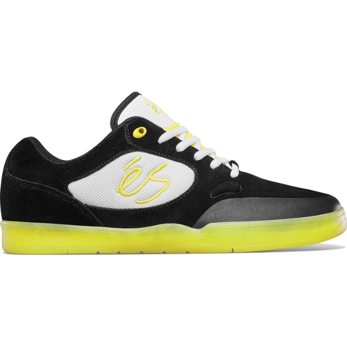 Es Swift 1.5 X Chomp On Kicks Black White Yellow Mens Skate Shoes