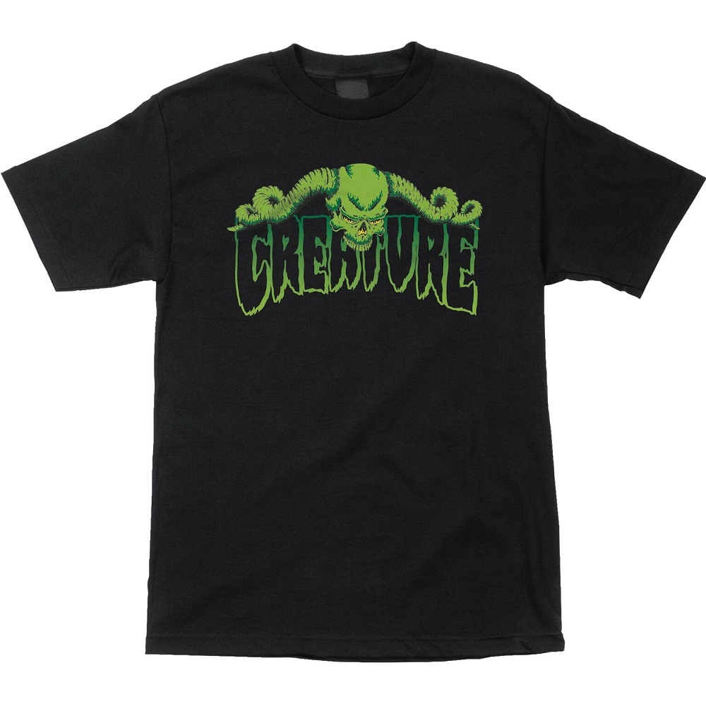 Creature Horns Outline Black T-Shirt