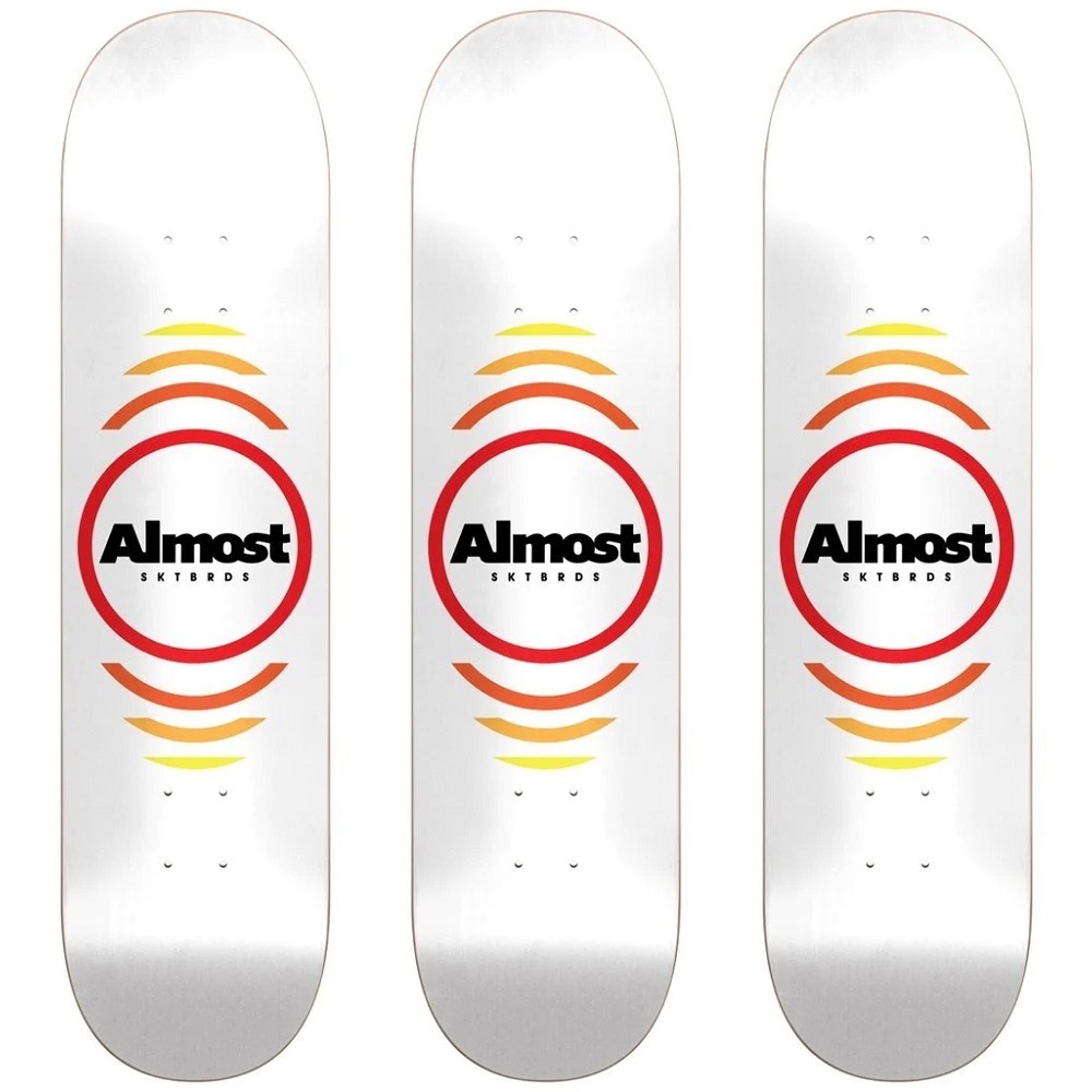 Almost Reflex HYB White 7.75 3 Pack Skateboard Decks