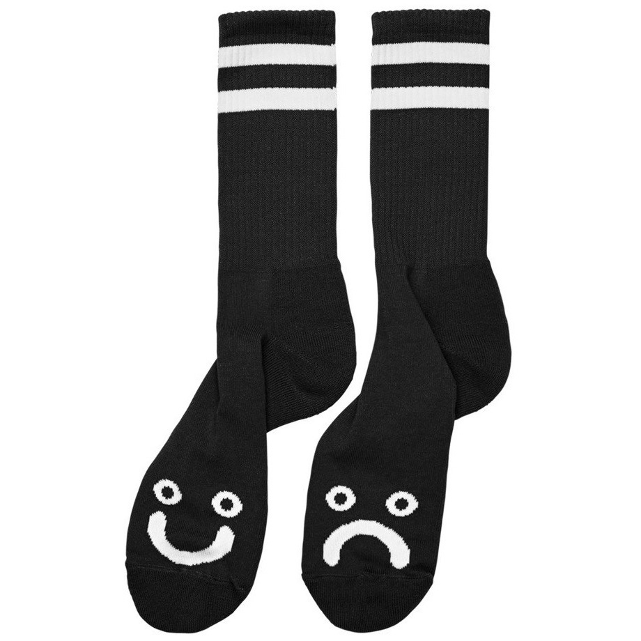 Polar Skate Co Happy Sad Black 43-46 Long Socks