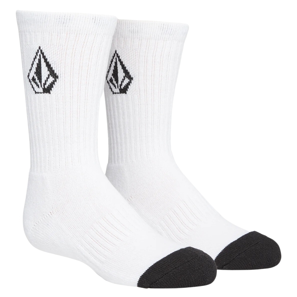 Volcom Full Stone White 3 Pack Youth Socks