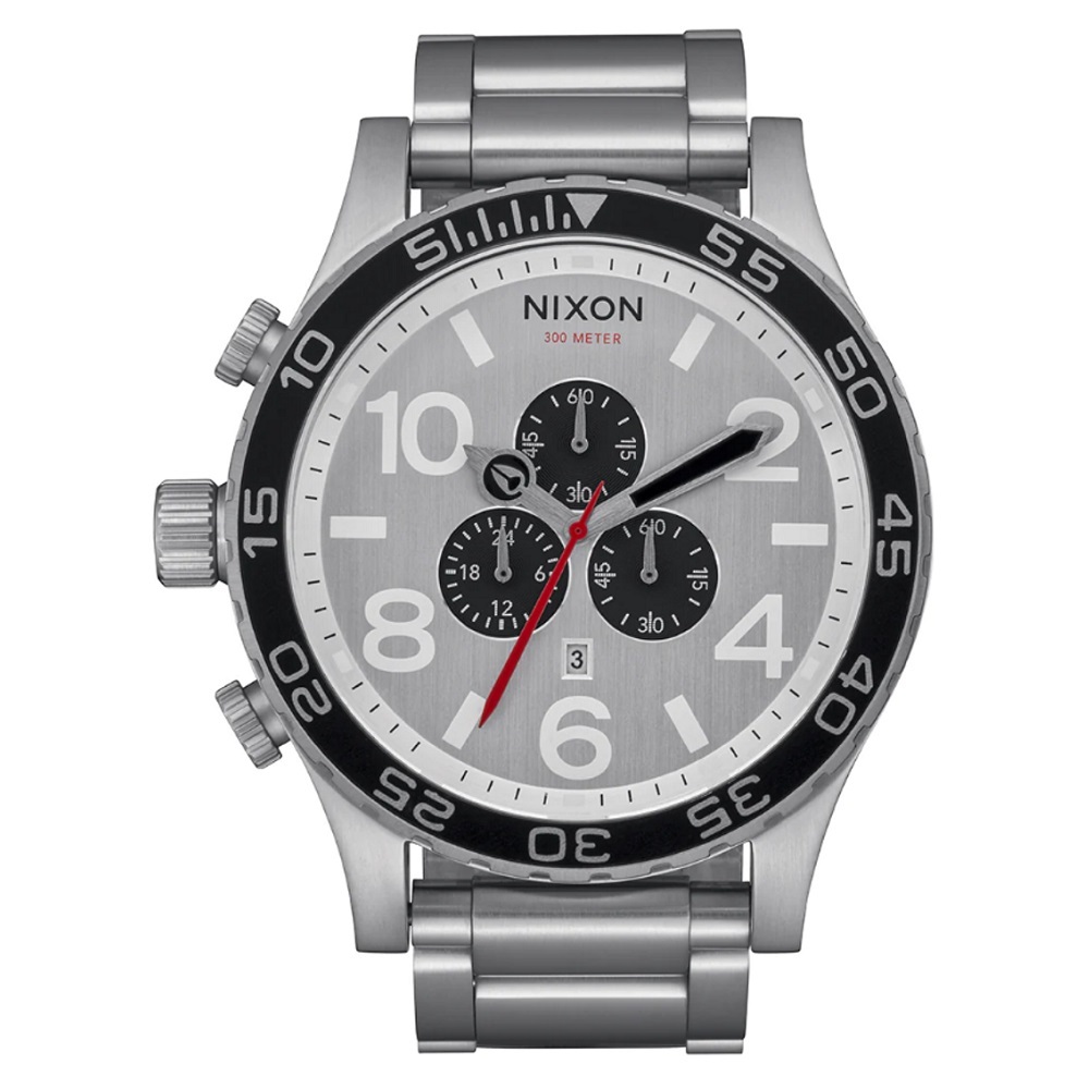 Nixon Chrono 51-30 V1 All Silver Black Watch