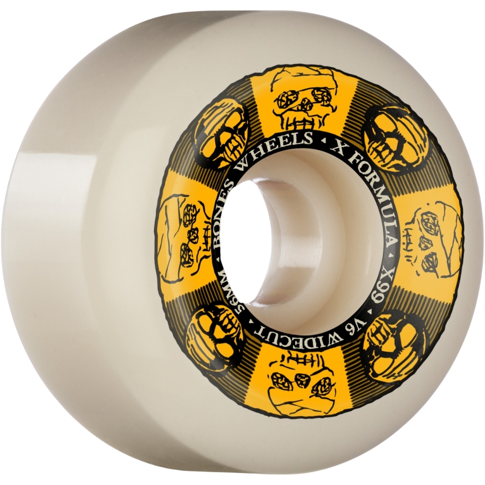 Bones X-Formula Black & Gold Wide Cut V6 99A 54mm Skateboard Wheels