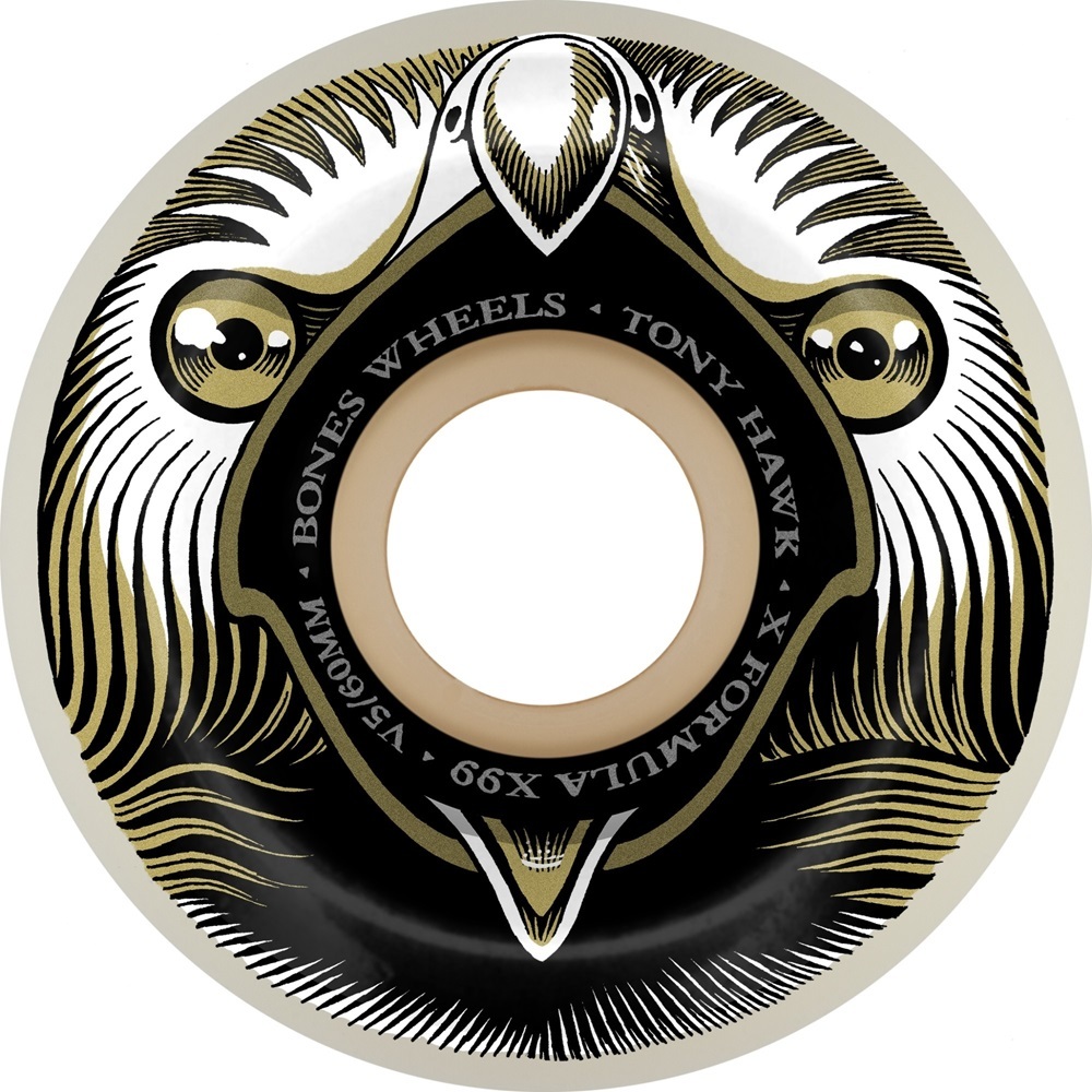 Bones X-Formula Hawk Beak & Destroy Side Cut V5 99A 60mm Skateboard Wheels