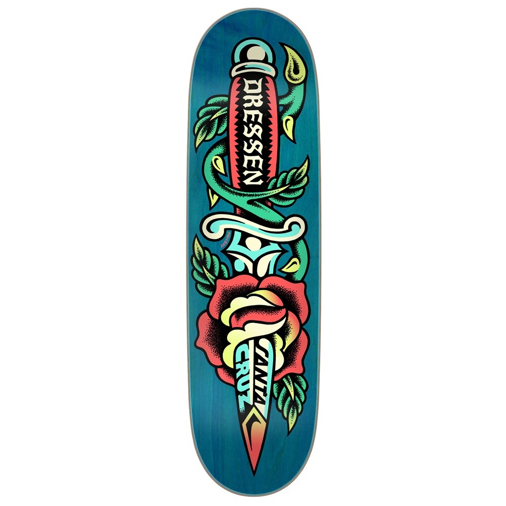 Santa Cruz Rose Dagger Dressen Blue 8.7 Skateboard Deck
