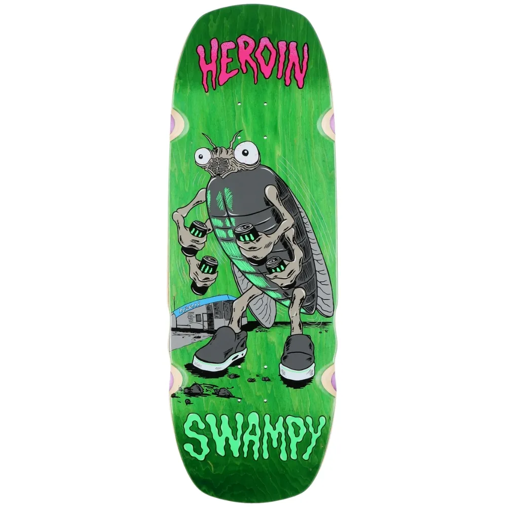 Heroin Swampy Bug Green 10.75 Skateboard Deck
