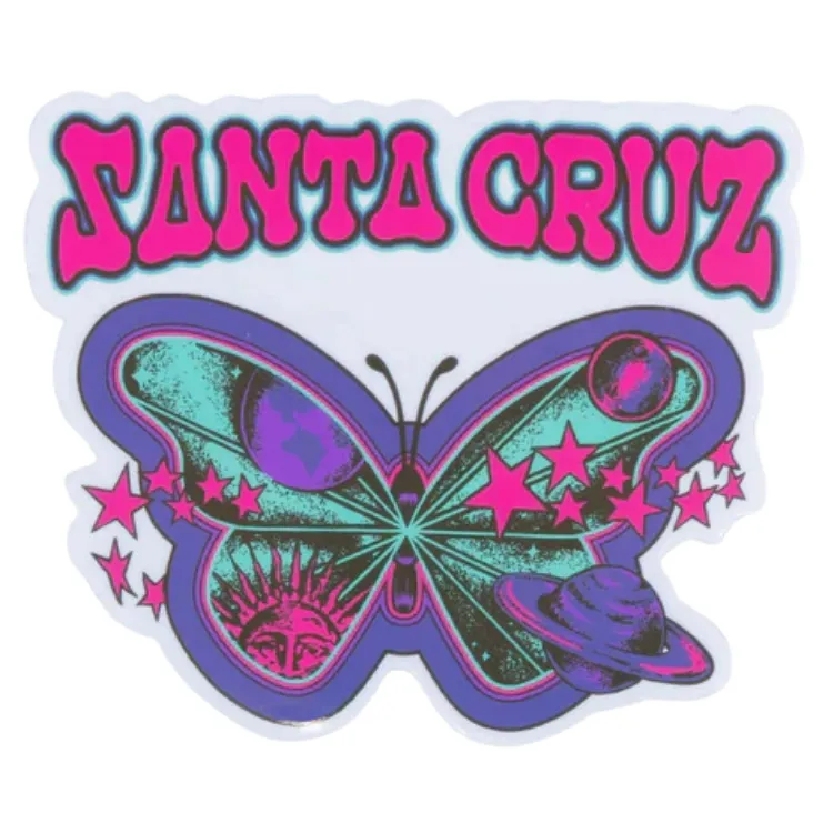 Santa Cruz Galactic Butterfly Pink Decal Sticker