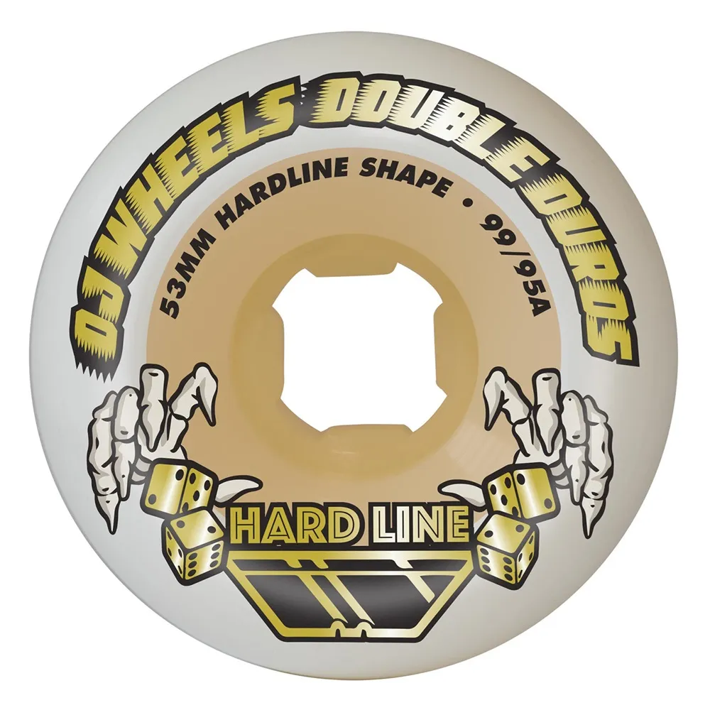 OJ Double Duro Hardline White Gum 99A/95A 53mm Skateboard Wheels