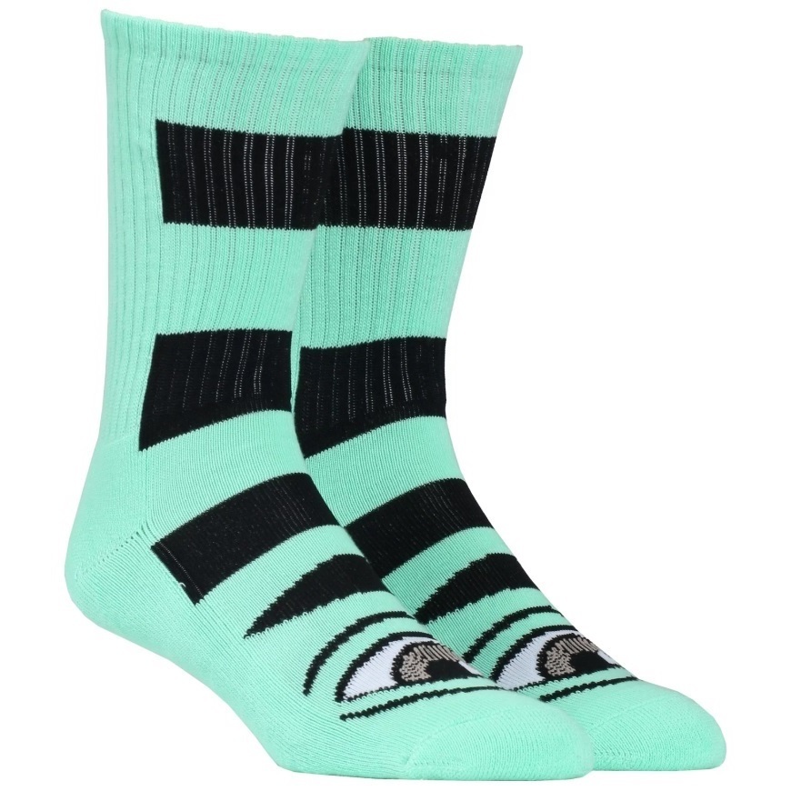 Toy Machine Sect Eye Big Stripe Mint Socks